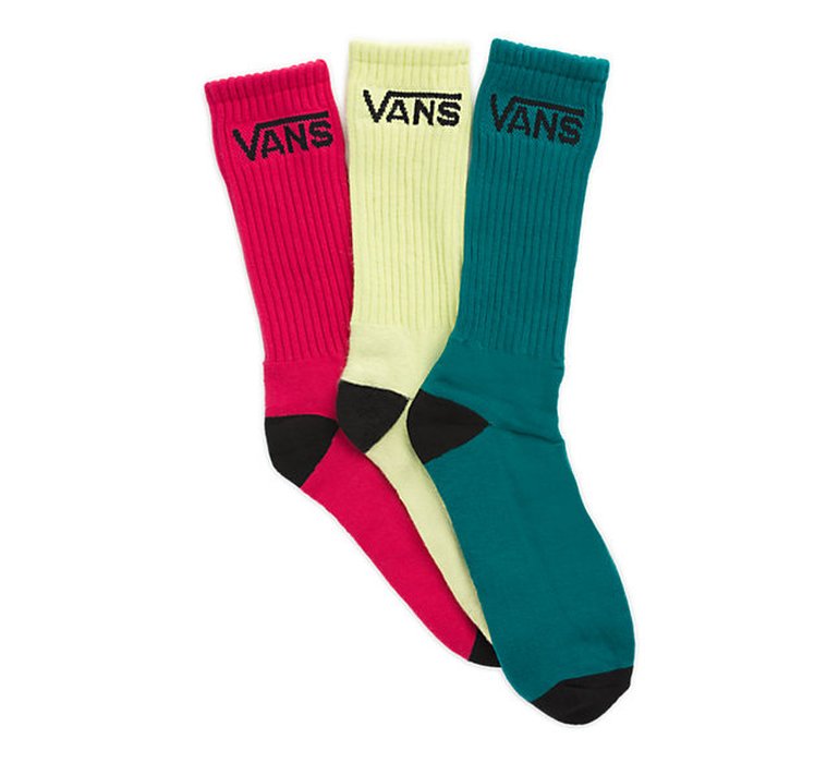 Pánske farebné ponožky Vans Classic Crew v trojbalení zelenej, ružovej ...