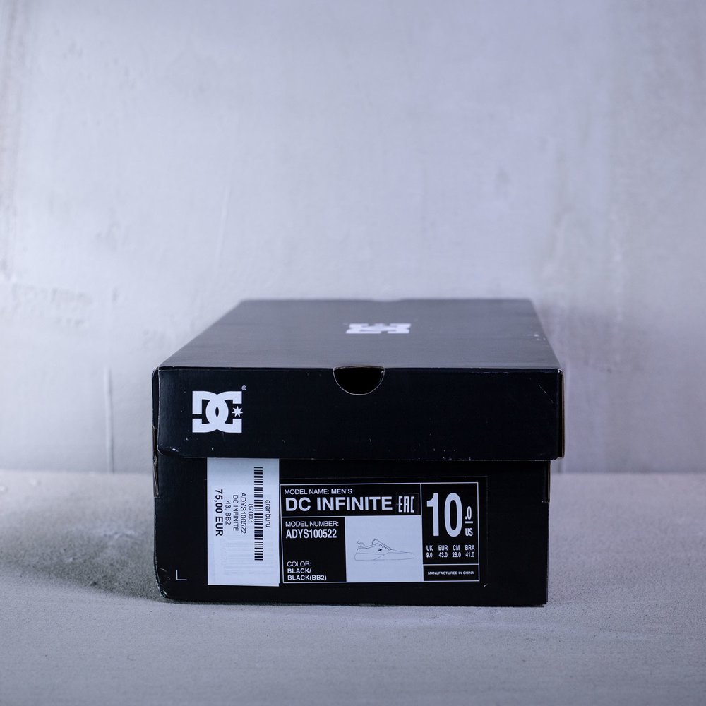 Pánske skateboardové celočierne tenisky DC shoes INFINITE nízkeho tvaru ...