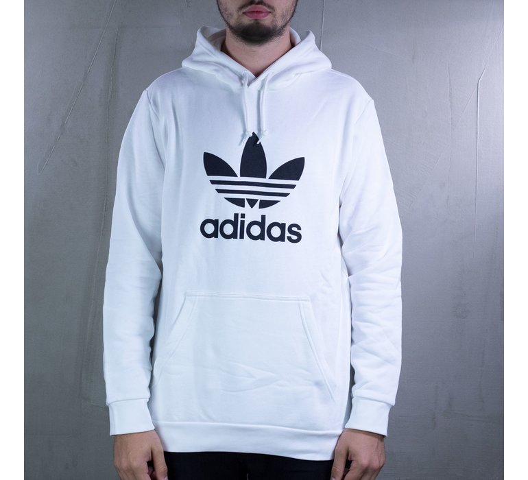 Pánska biela mikina značky adidas originals model Trefoil s dlhým ...