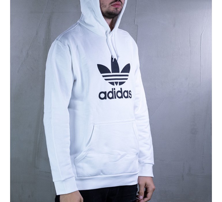 Pánska biela mikina značky adidas originals model Trefoil s dlhým ...