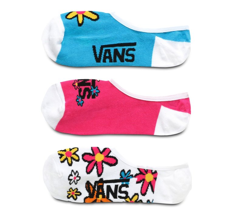Farebné dámske ťapkové ponožky s kvetinovým motívom od Vans s čiernym ...